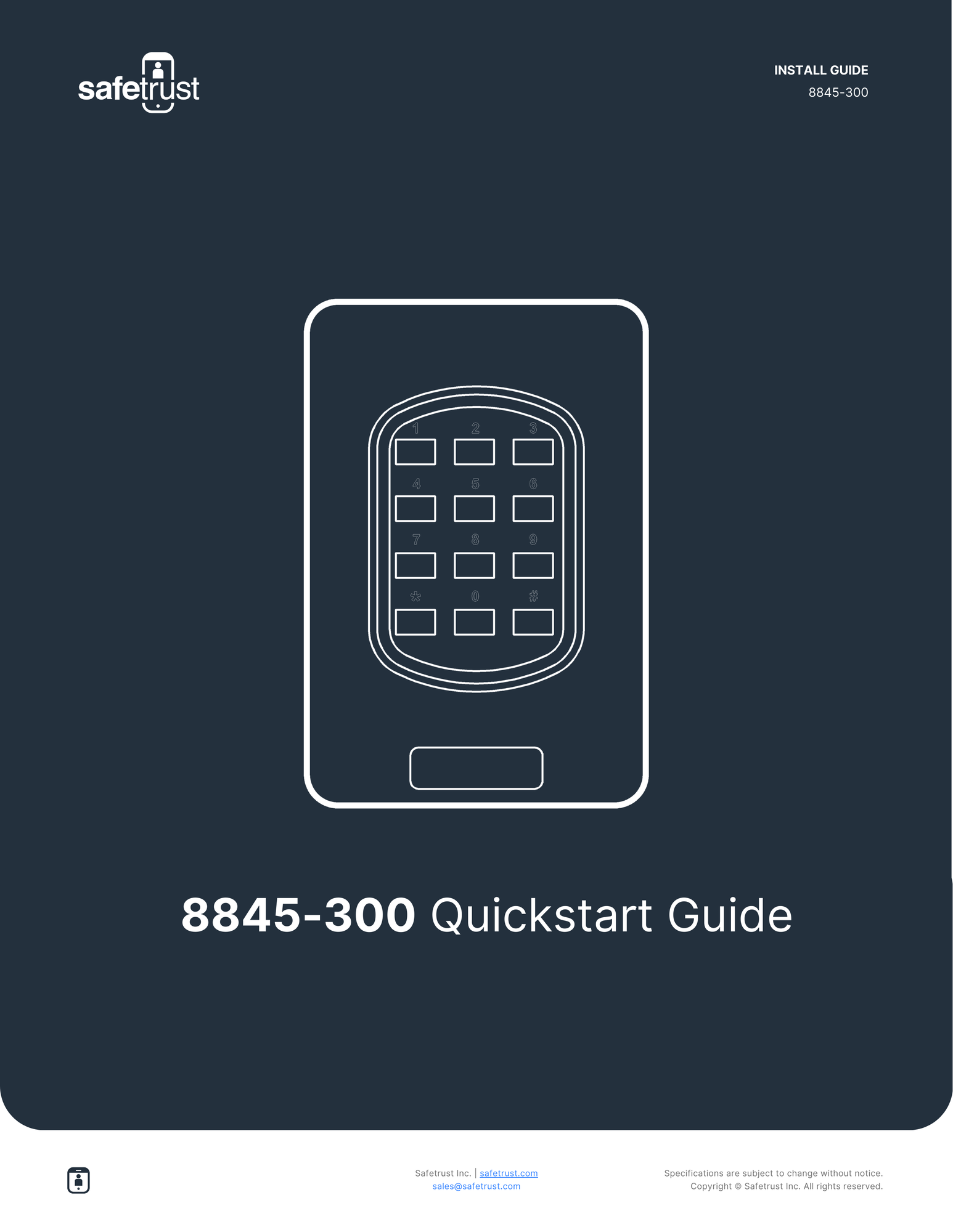 Iot Sensor Keypad Quickstart Safetrust Inc